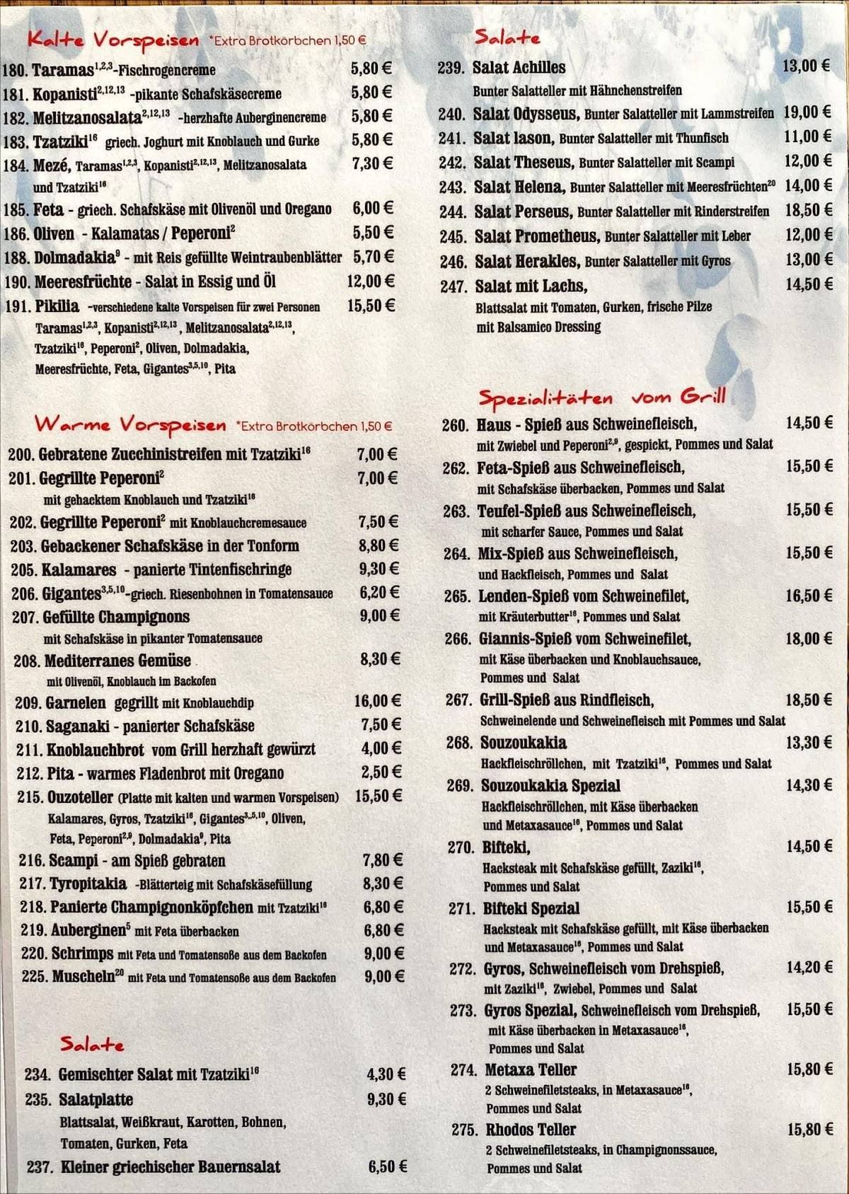 Speisekarte von To Steki am Reiterhof - Rimbach restaurant, Rimbach