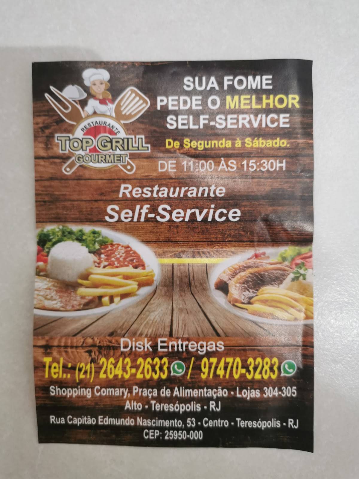 Menu at Top Grill restaurant, Teresópolis, Praça Higino da Silveira