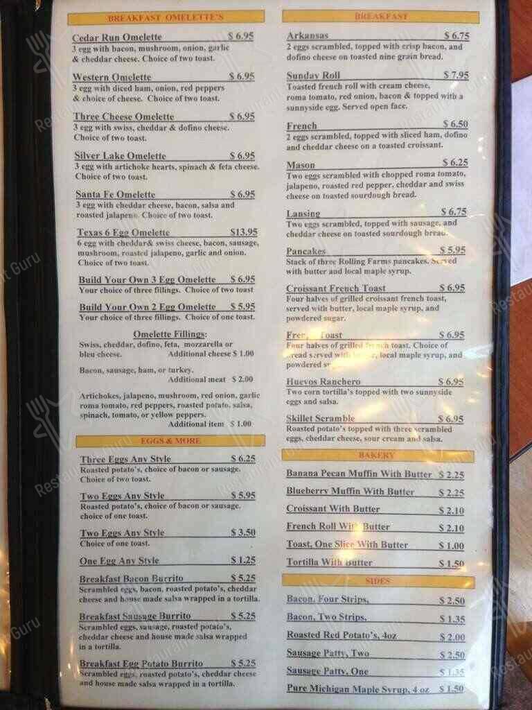 Menu at Rolling Farms Café cafe, Traverse City