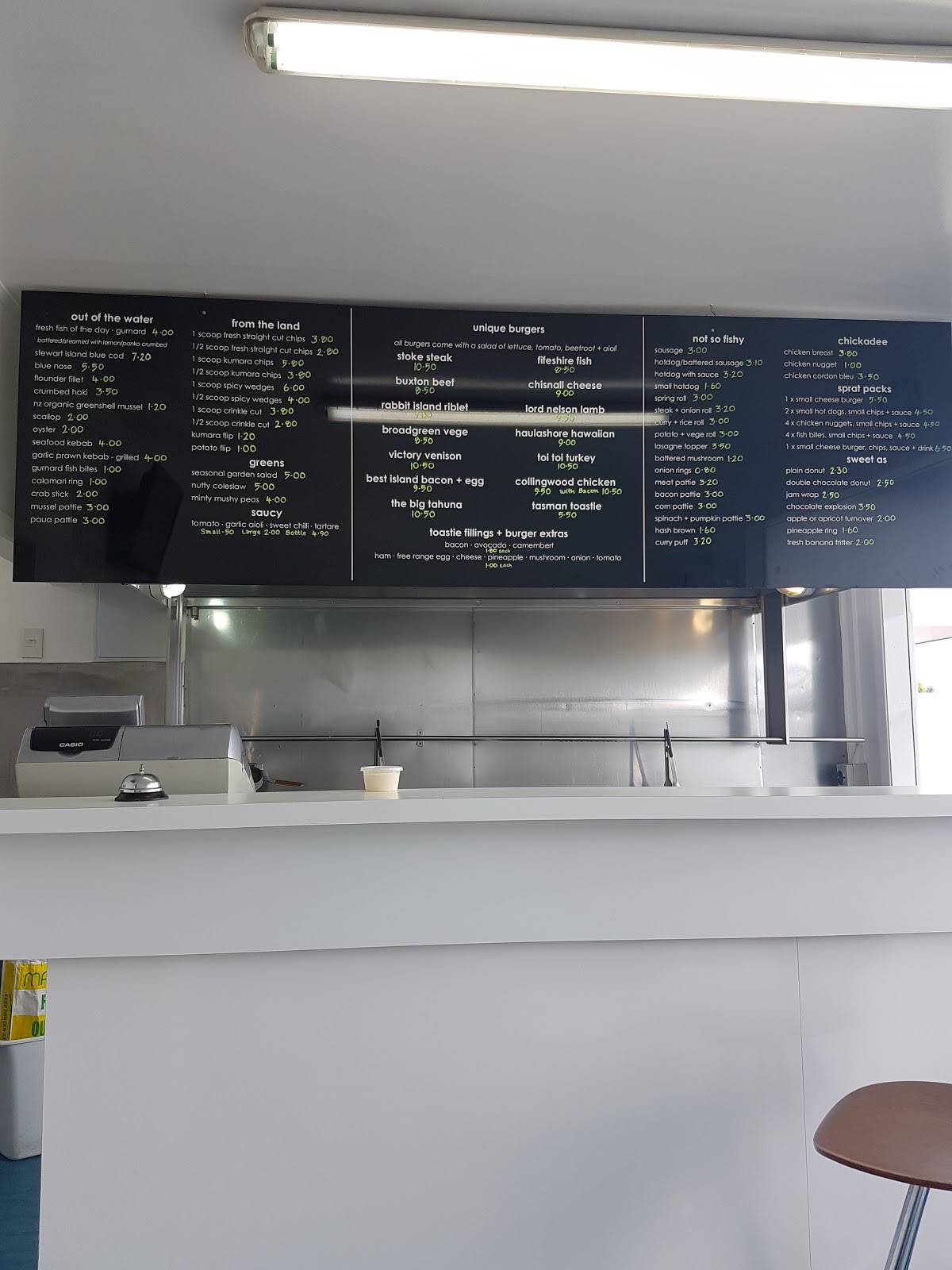 Menu at Two Little Fish restaurant, Nelson, 231 Nayland Rd