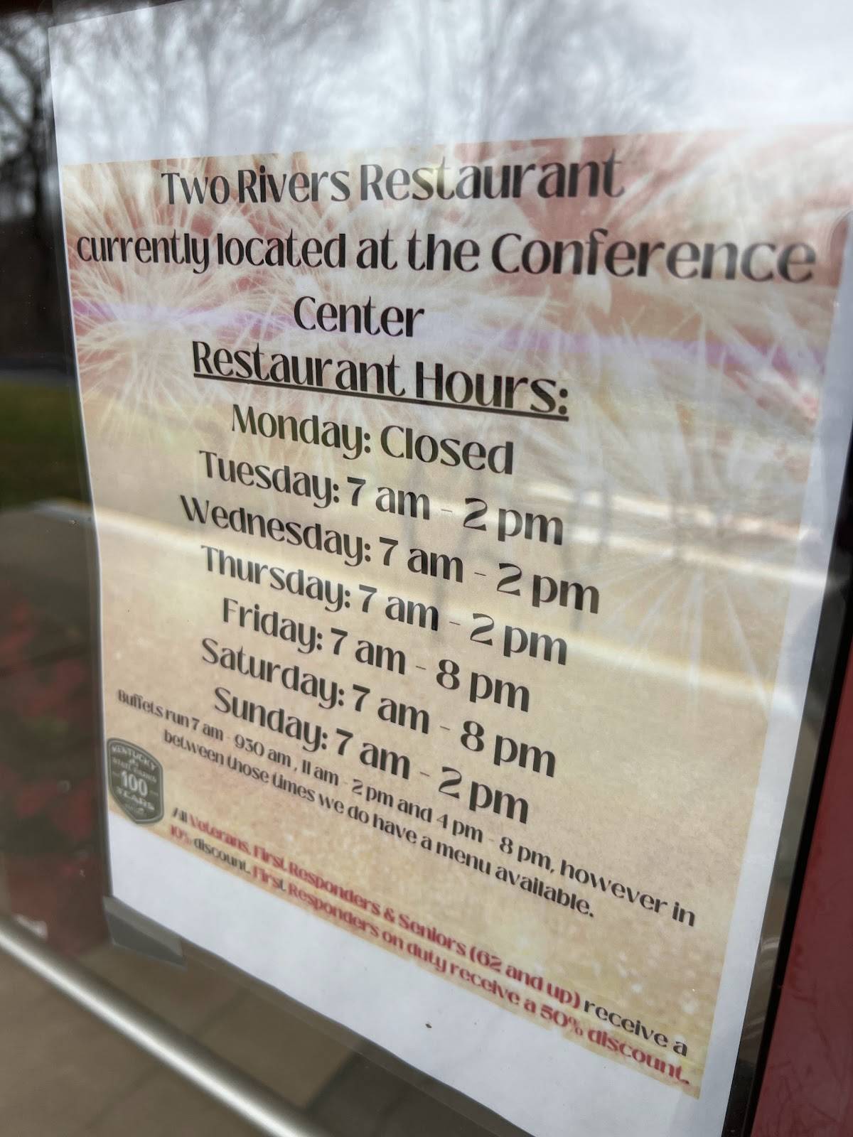 Menu at Two Rivers Restaurant, Carrollton