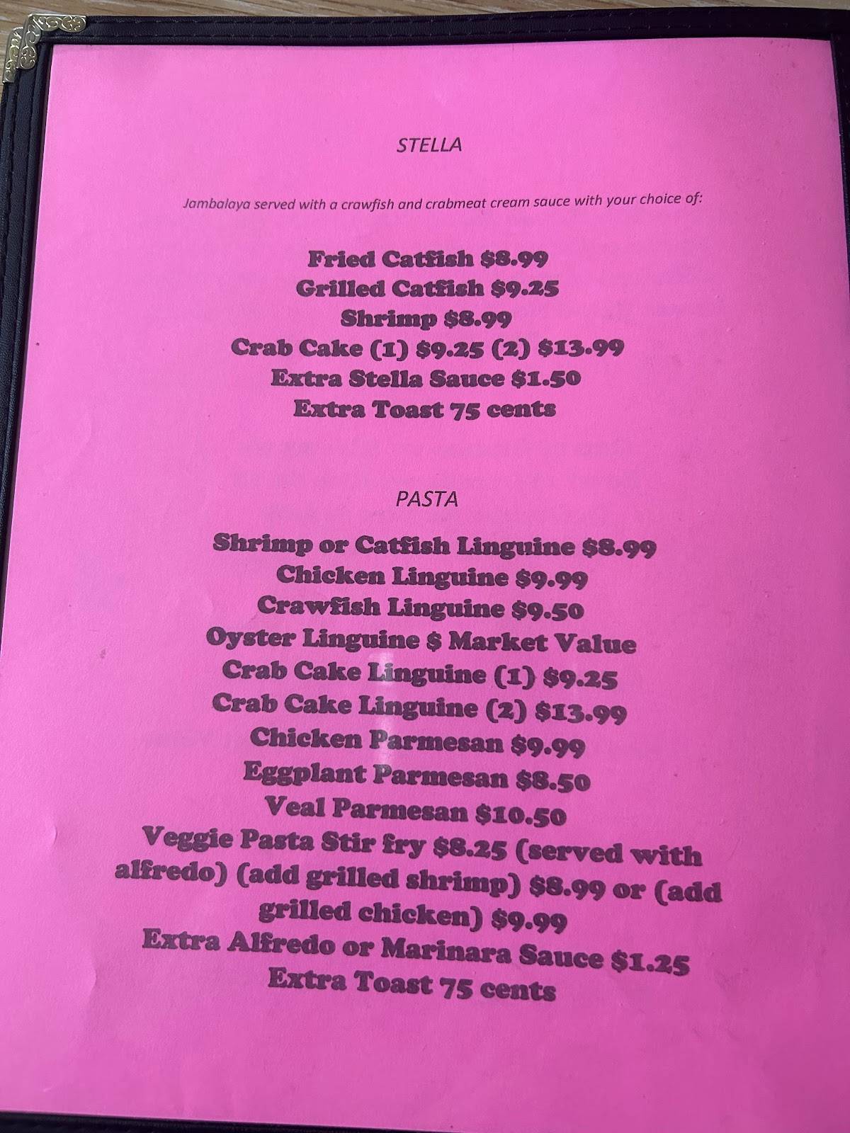 Menu at Two Sisters Creole Kitchen restaurant, Picayune