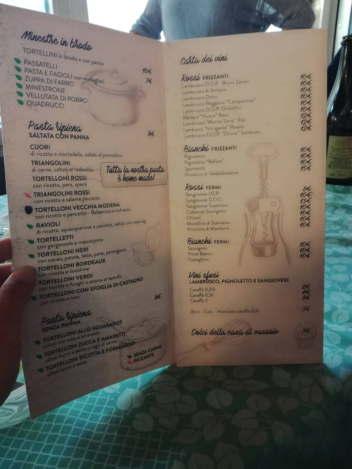 Menu da Ustaria 3 Valli ristorante, Castelvetro di Modena