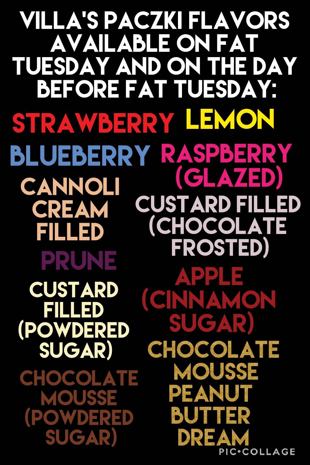 Menu at Villa Bakery, Garden City