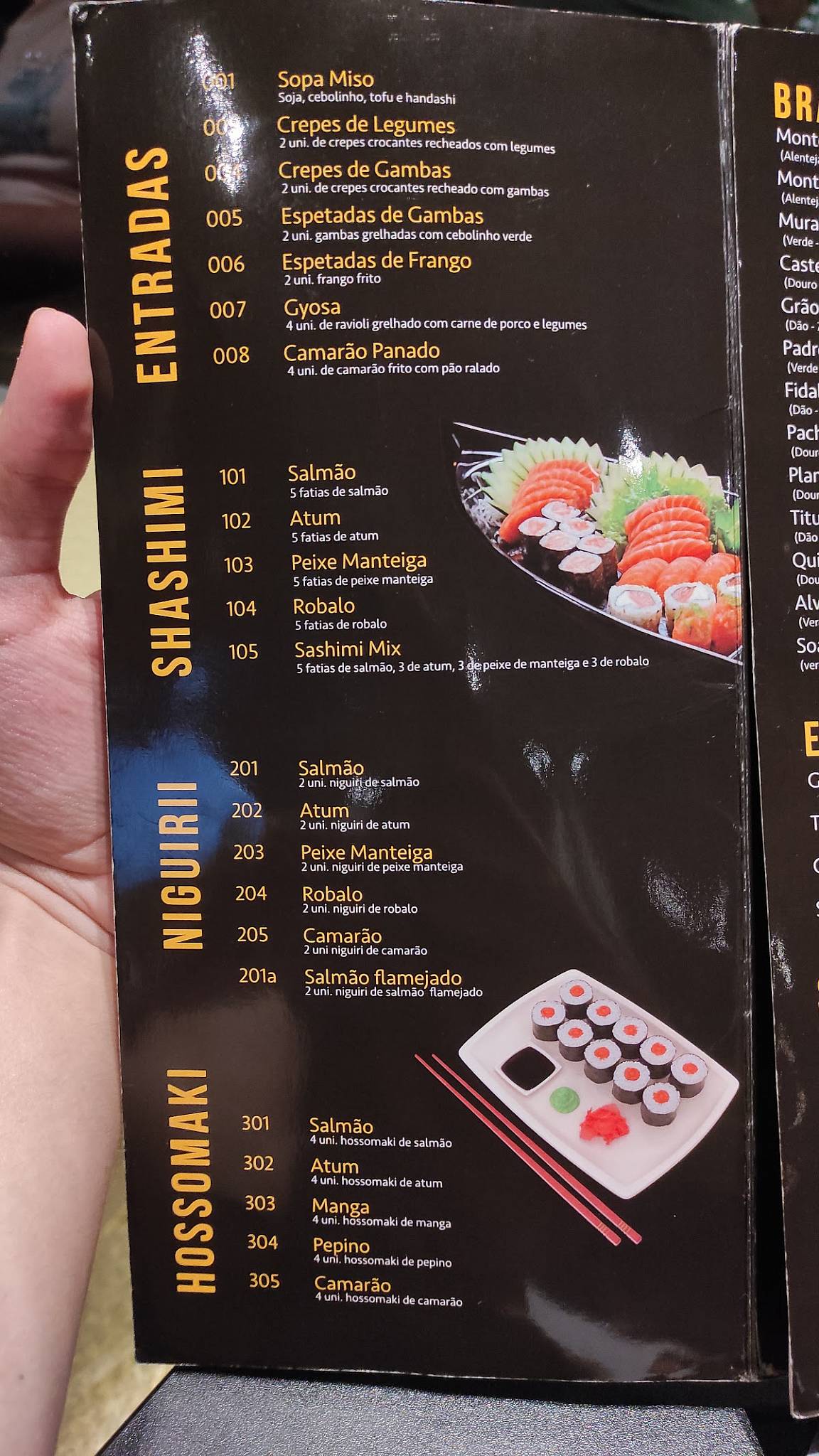 Carta de Restaurante Japonês - NINJA SUSHI, Viseu