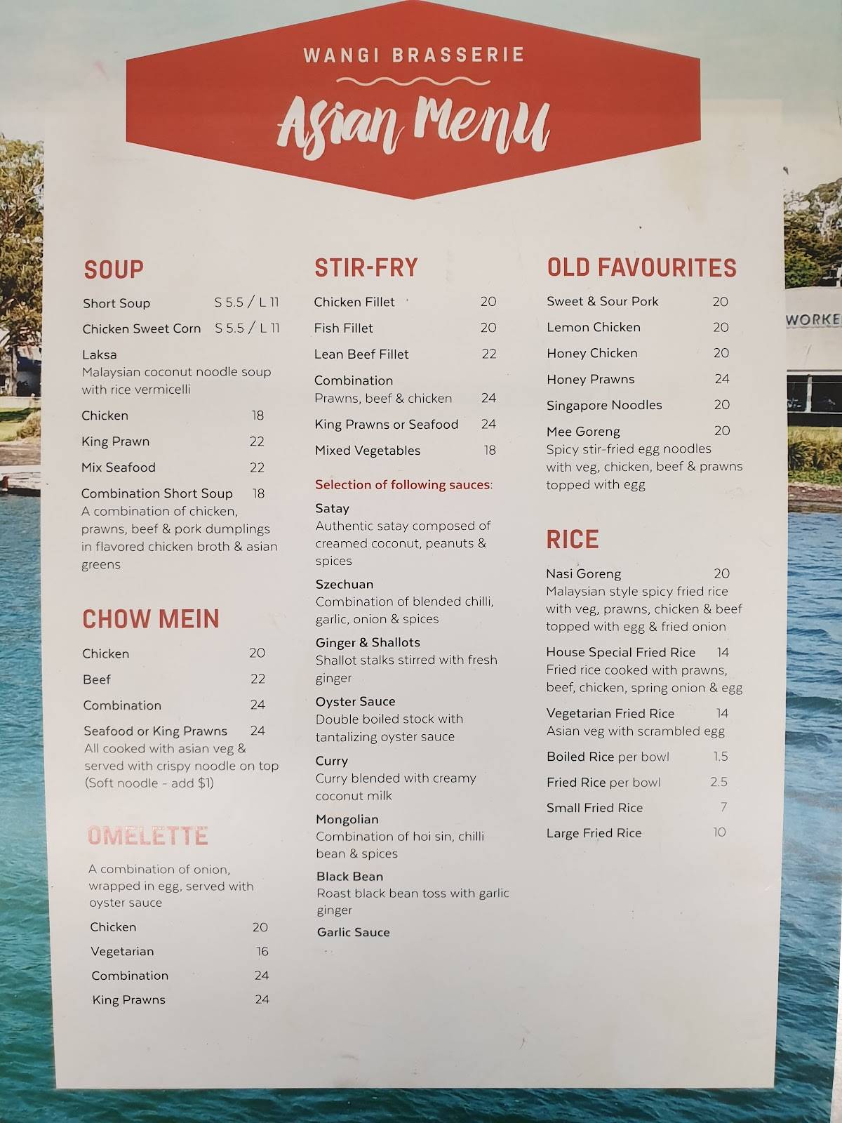 Menu at Wangi Workers Club Bistro, Wangi Wangi