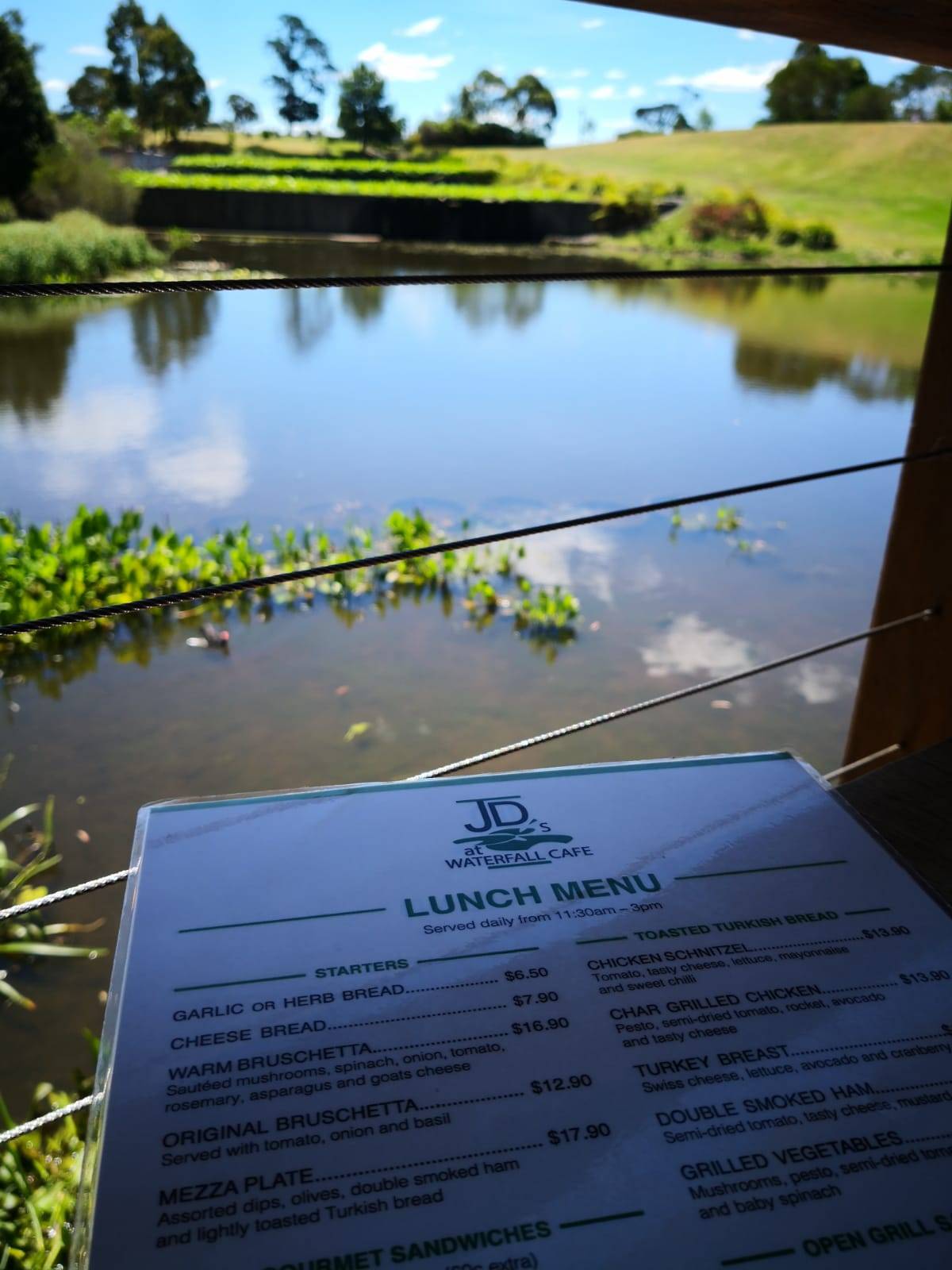 Menu at Waterfall Cafe, Kariong