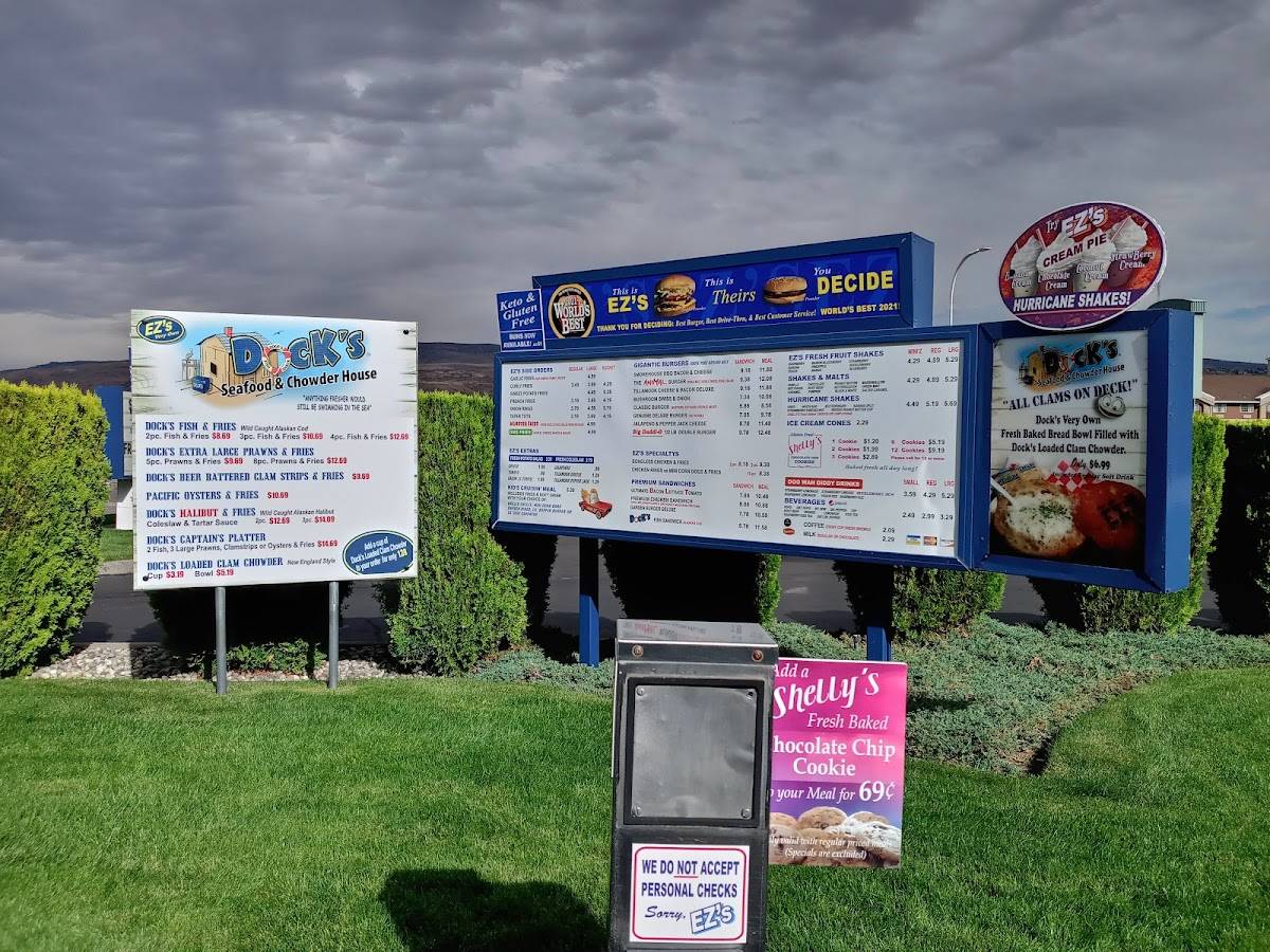 Menu at EZ's Burger Deluxe restaurant, Wenatchee