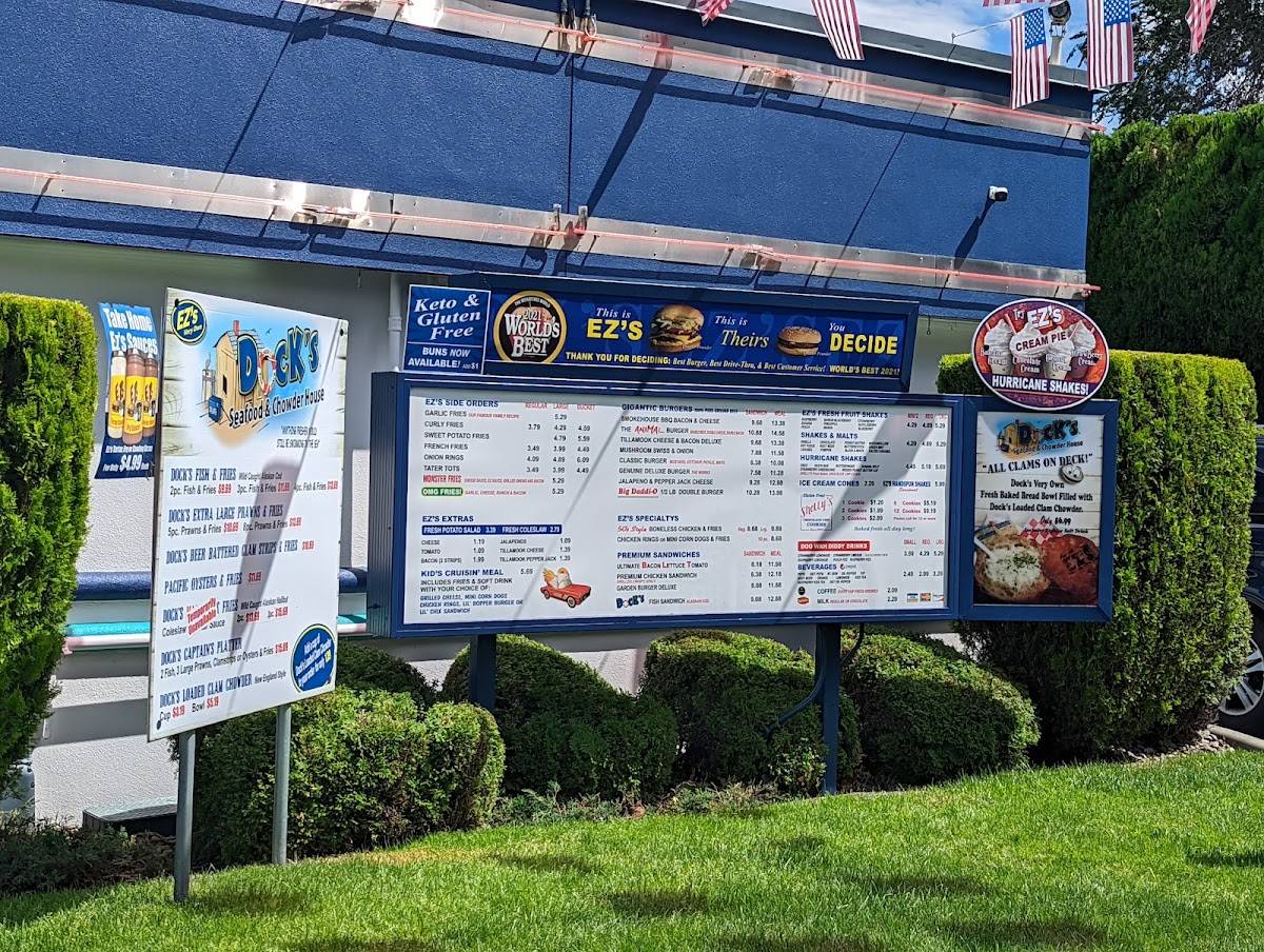 Menu at EZ's Burger Deluxe restaurant, Wenatchee
