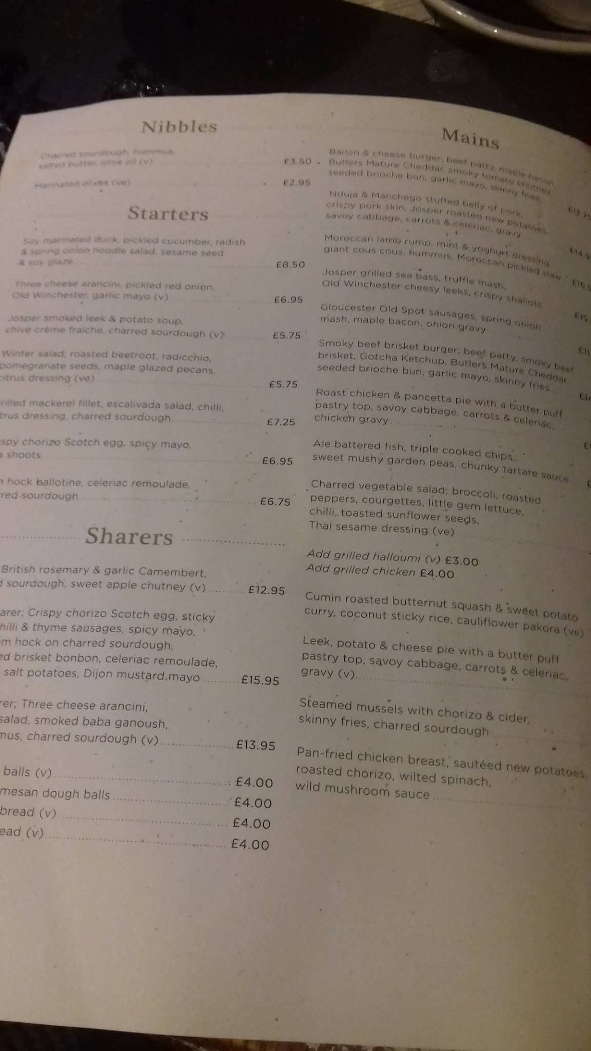 Menu at White Lion pub & bar, Tenterden