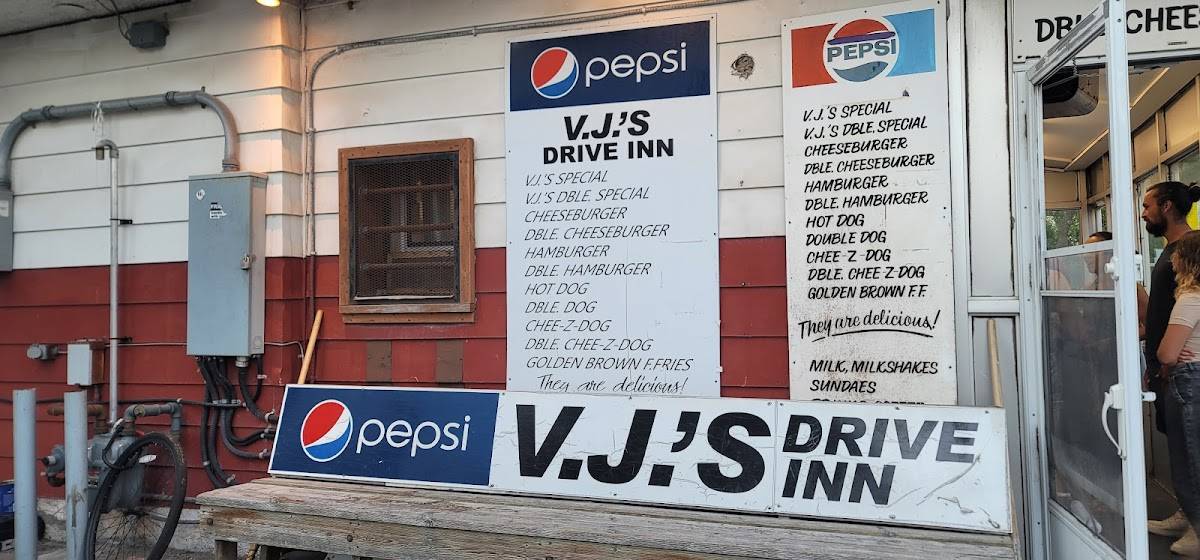 Menu at VJ's Drive Inn restaurant, Winnipeg