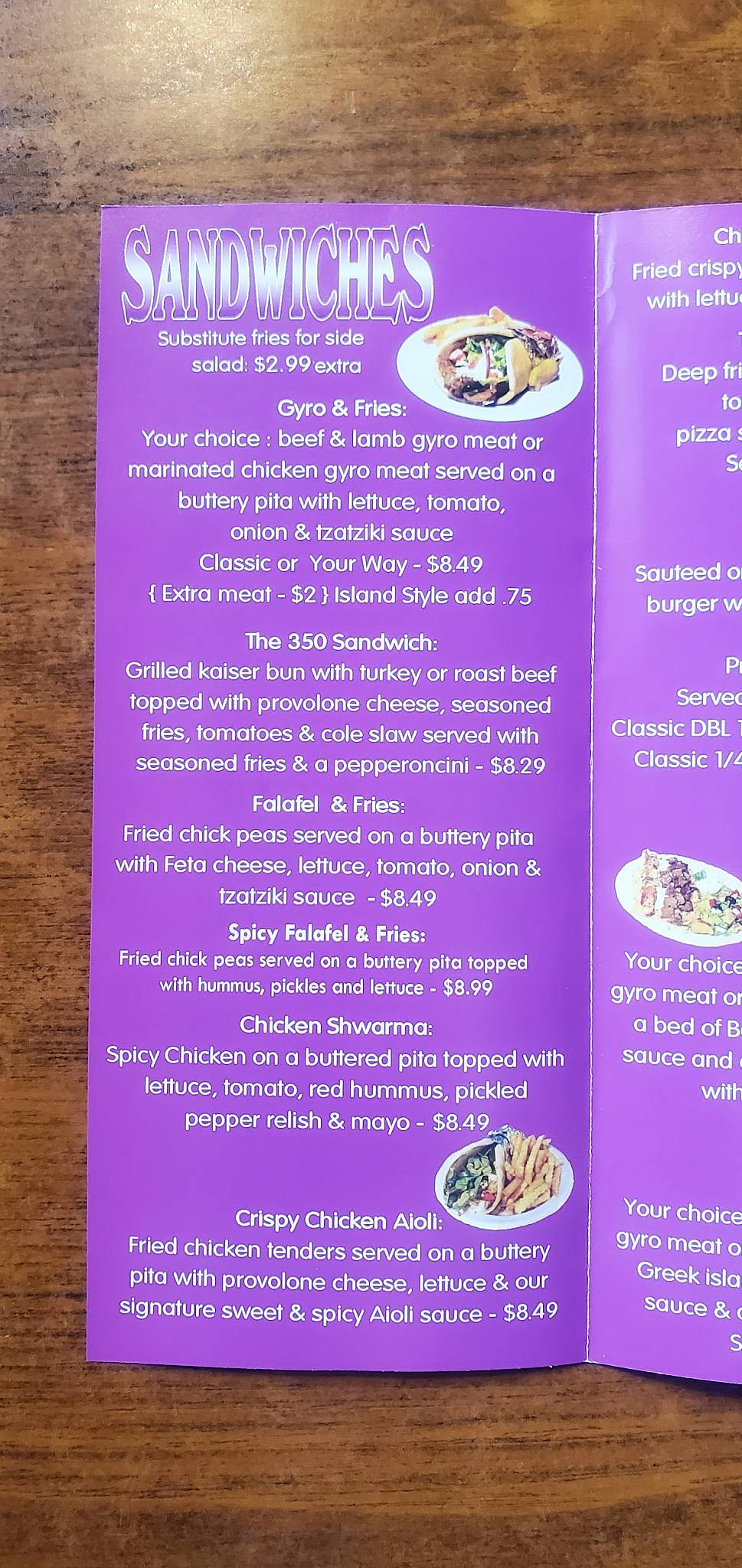 Menu at Woo Hoo II Gyros and Fries fast food, Elizabethtown