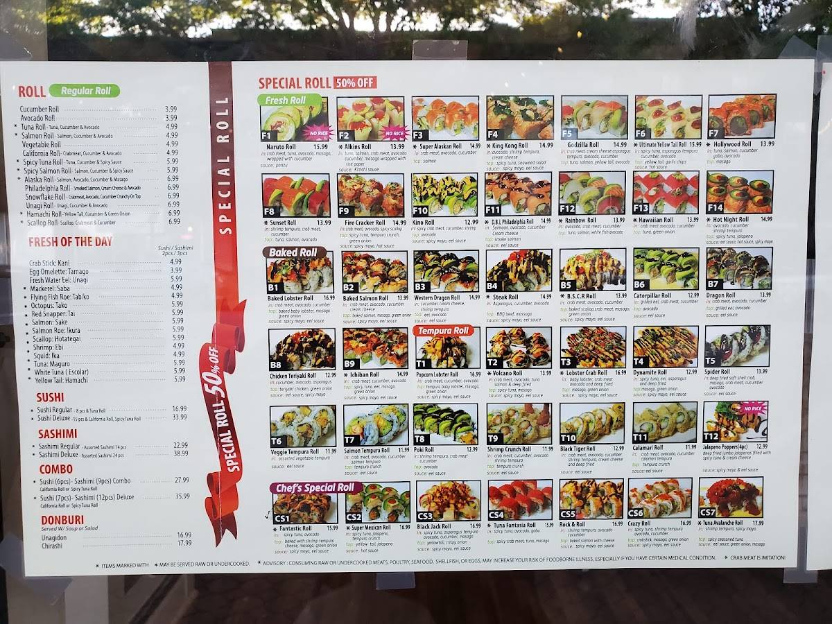 Menu at Yama Sushi and K-BBQ, LaGrange
