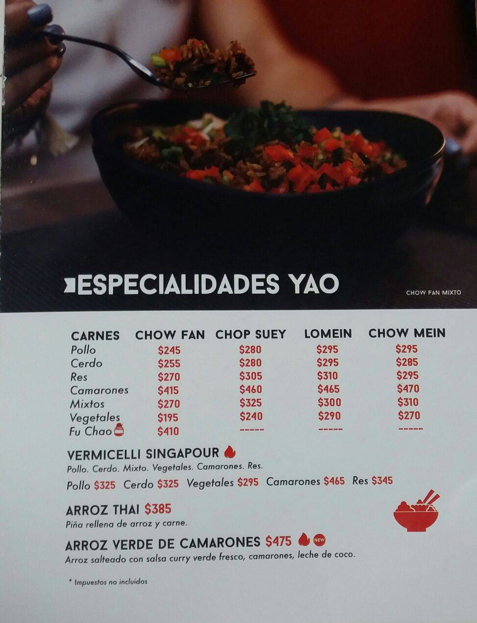 Carta del restaurante Yao Asían Cuisine - Ágora Mall, Santo Domingo ...