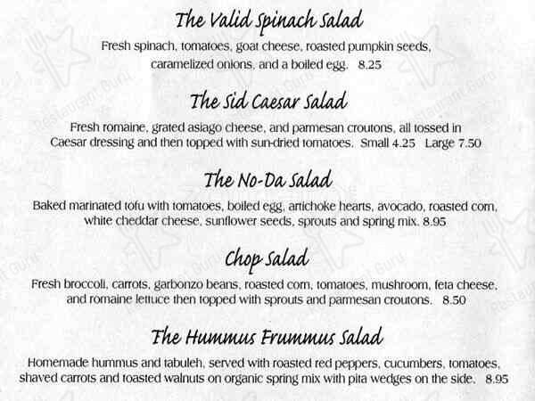 Menu at Zada Jane's Corner Cafe, Charlotte