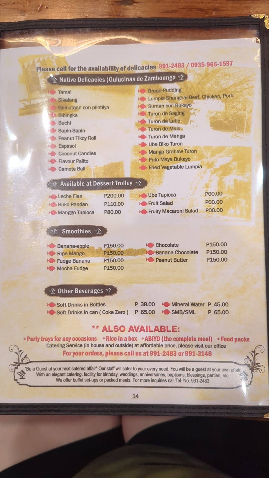 Menu at Alavar Seafood Restaurant, Zamboanga, 173 Don Alfaro St