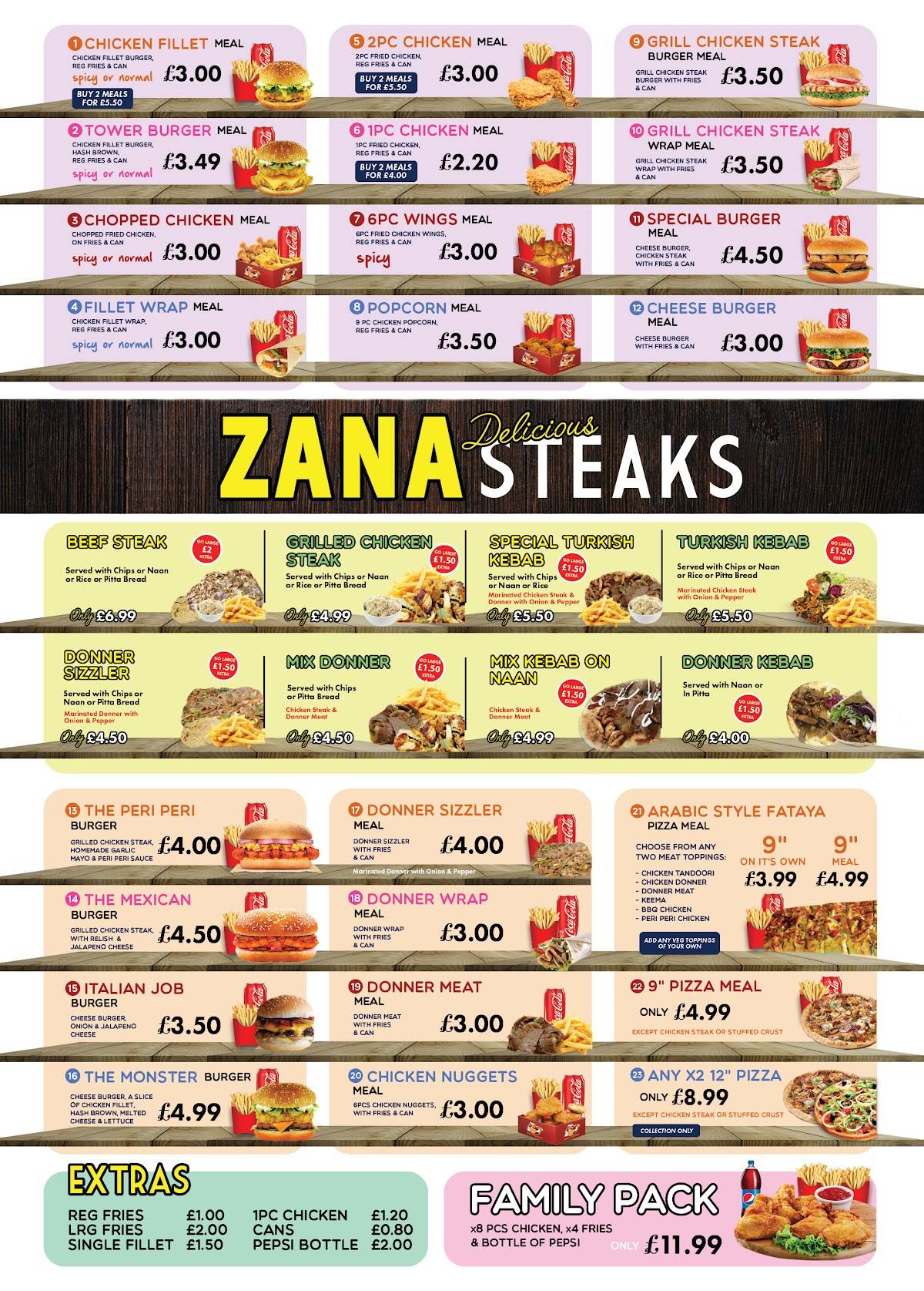Menu at Zana Steakhouse (The Original - Leeds Road), Bradford
