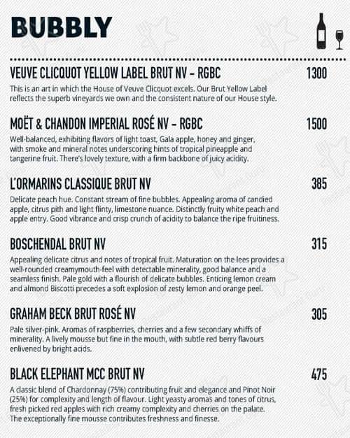 Menu at Butcher Block Restaurant - Umhlanga, Durban, 2 Ncondo Place