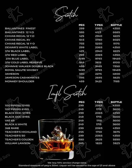 Menu at My Bar Headquarters Lucknow, Lucknow