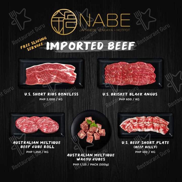 Menu at Nabe Japanese Izakaya and Hotpot - Banawe restaurant, Quezon ...