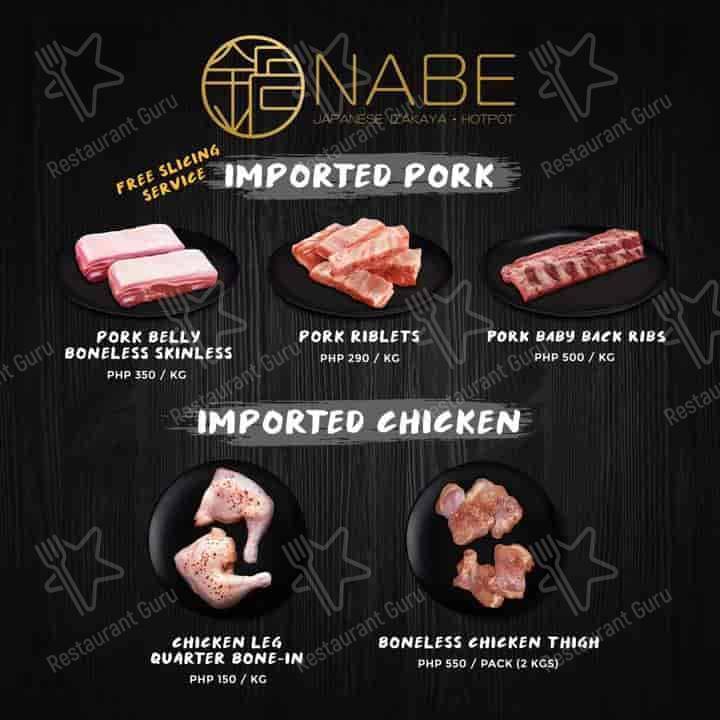 Menu at Nabe Japanese Izakaya and Hotpot - Banawe restaurant, Quezon ...