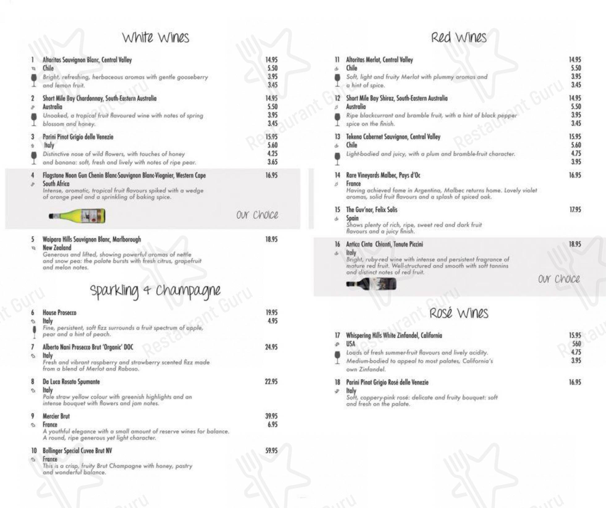 Menu at Level Cafe Bar & Grill, Hull