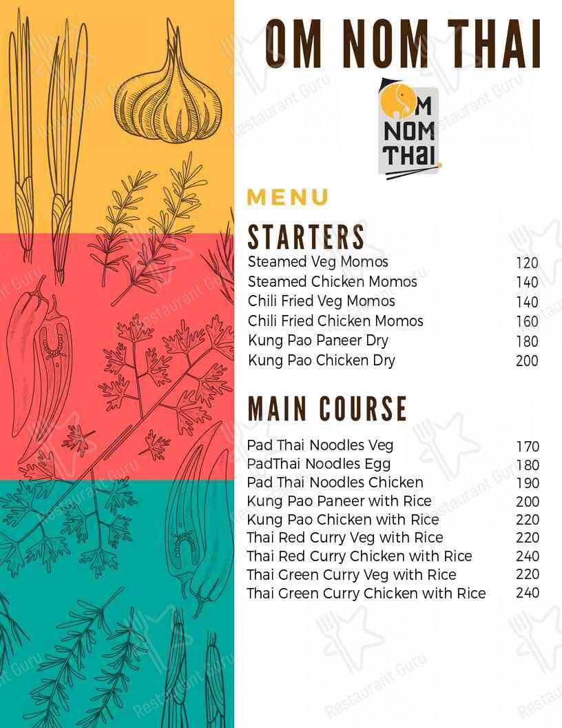 Menu at Om Nom Thai, Bengaluru, Location varies