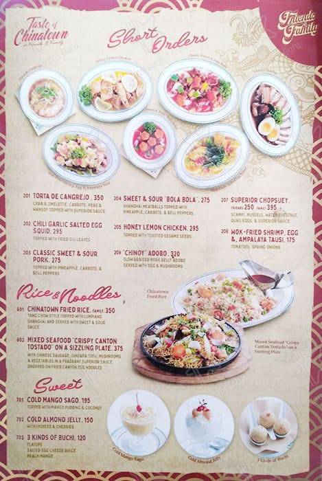 Menu at The Coconut Club, Taguig