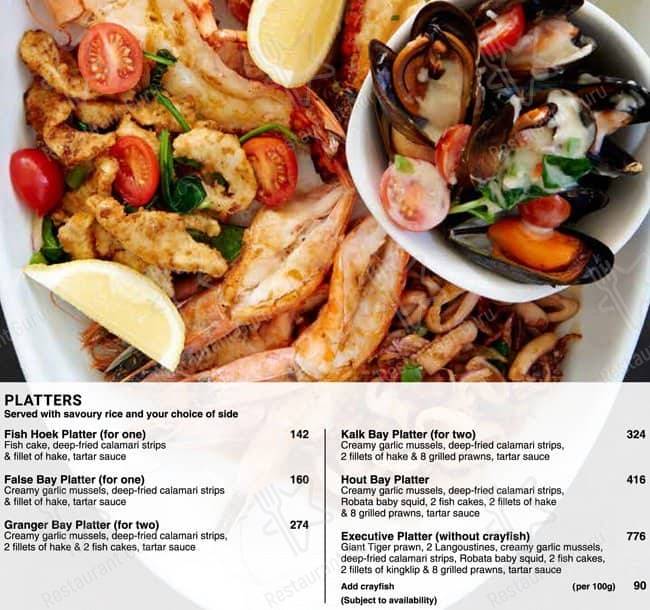 Menu at Fish Umhlanga restaurant, Umhlanga, 84 Ridge Rd