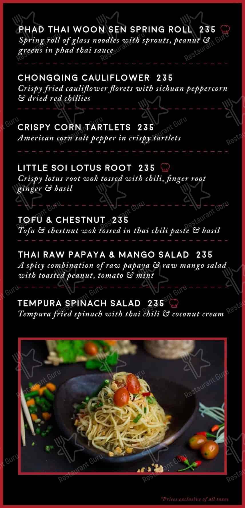 Menu at Little Soi, Ernakulam