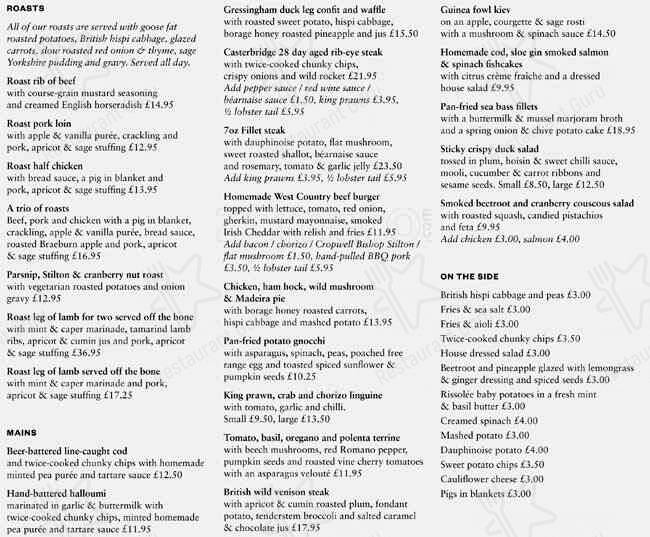 Menu at Spring Tavern Ewell pub & bar, Epsom