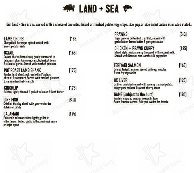 Menu at Butcher Block Restaurant - Umhlanga, Durban, 2 Ncondo Place