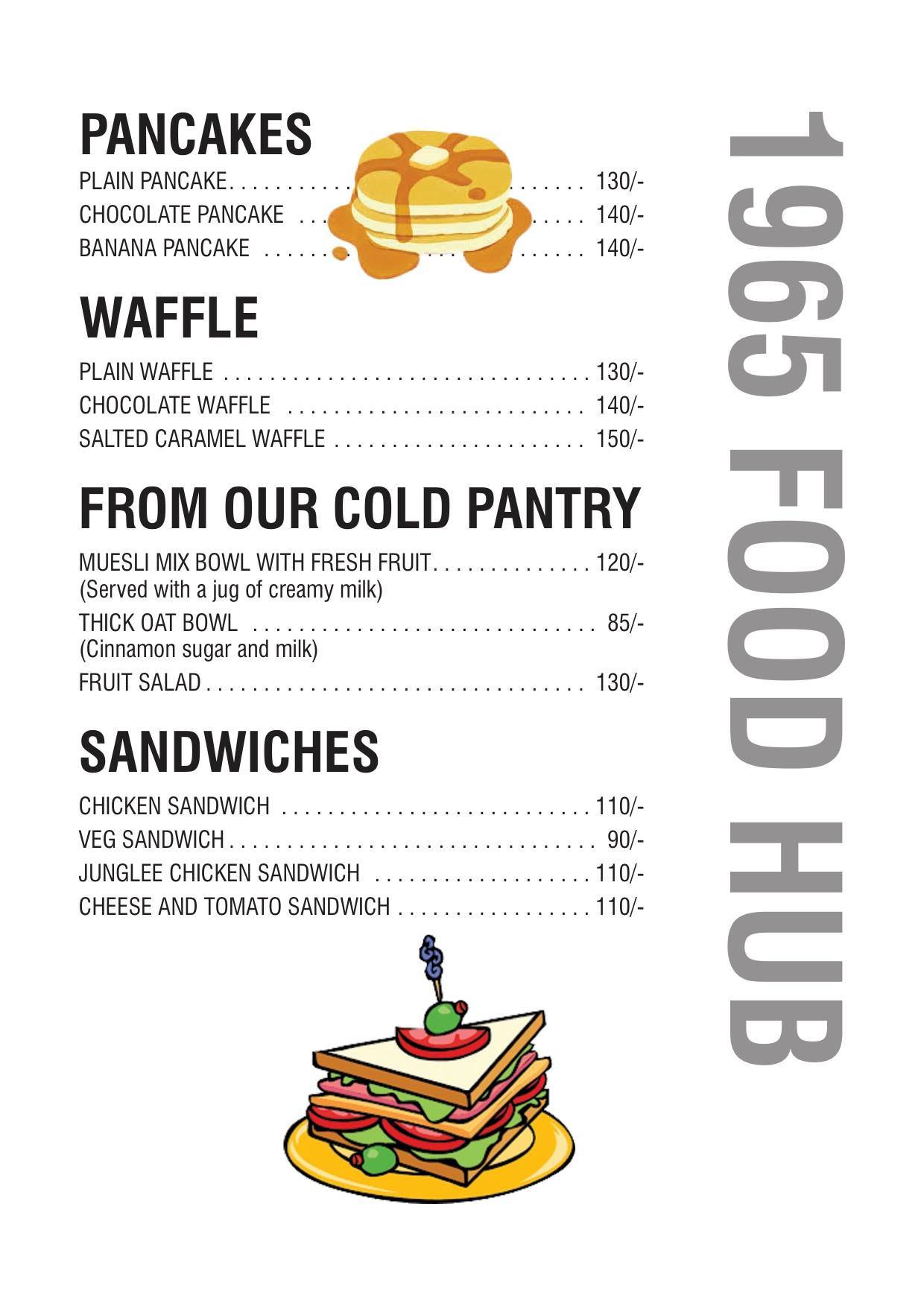 Menu at 1965 Food Hub, Calangute