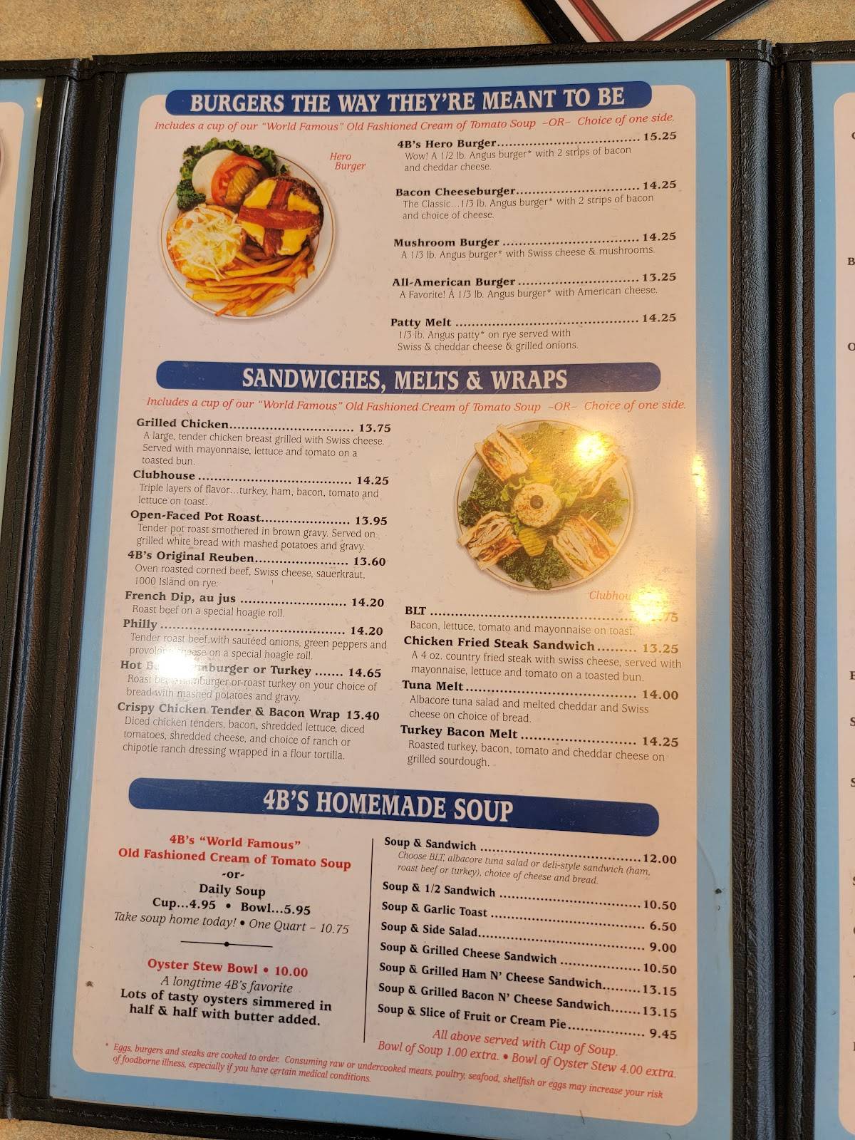 Menu at 4Bs Antlers Libby restaurant, Libby