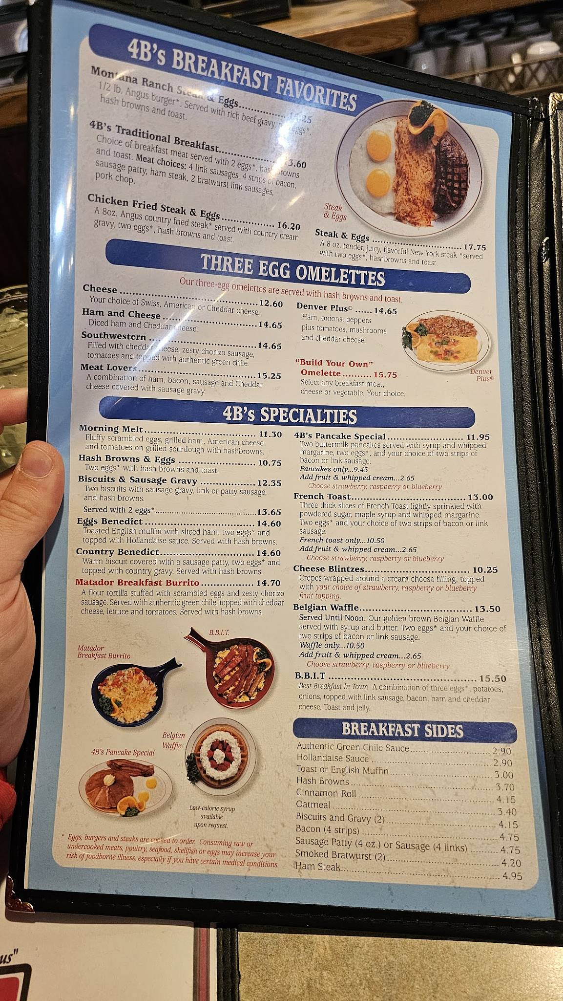 Menu at 4Bs Antlers Libby restaurant, Libby