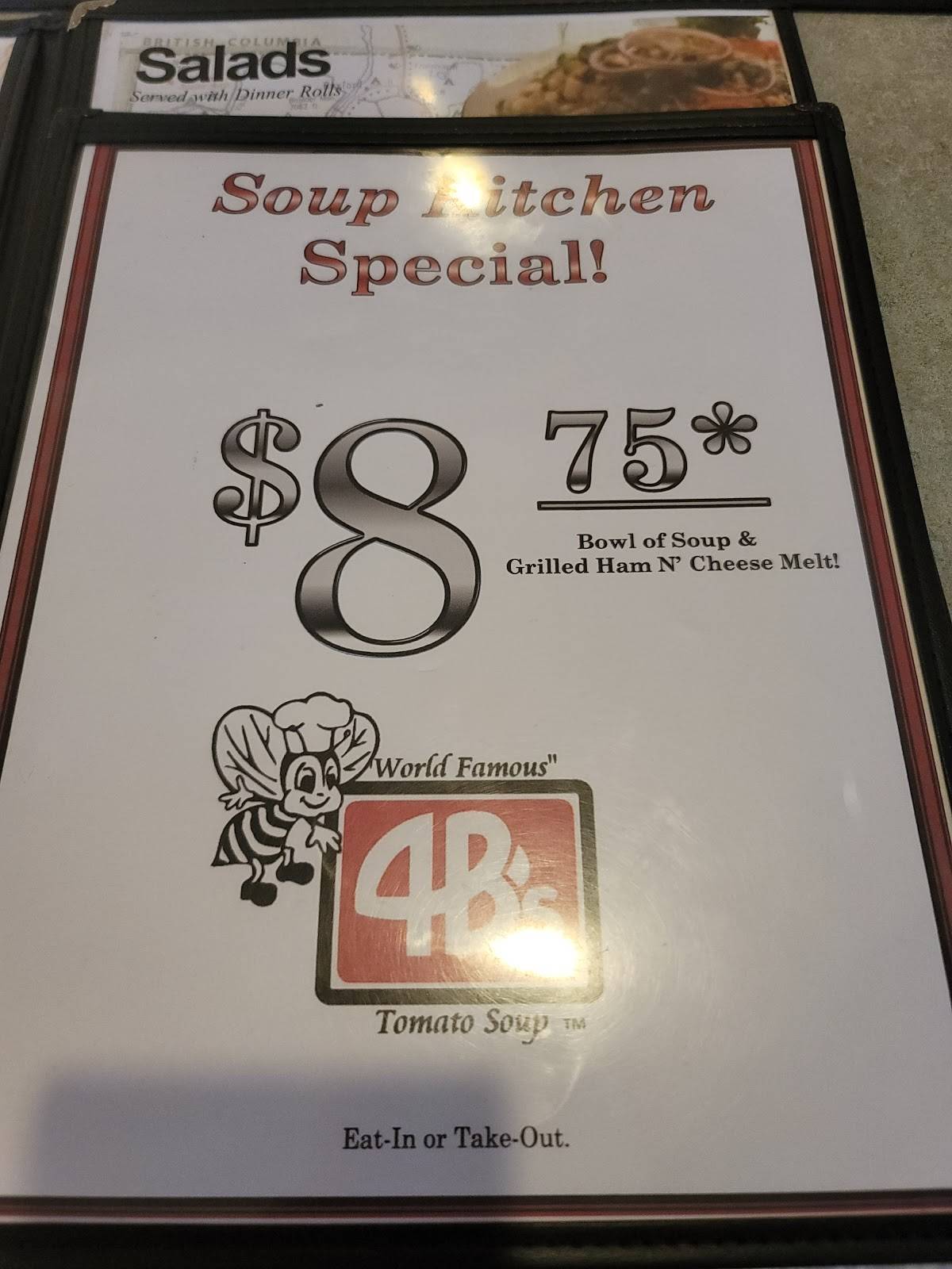 Menu at 4Bs Antlers Libby restaurant, Libby
