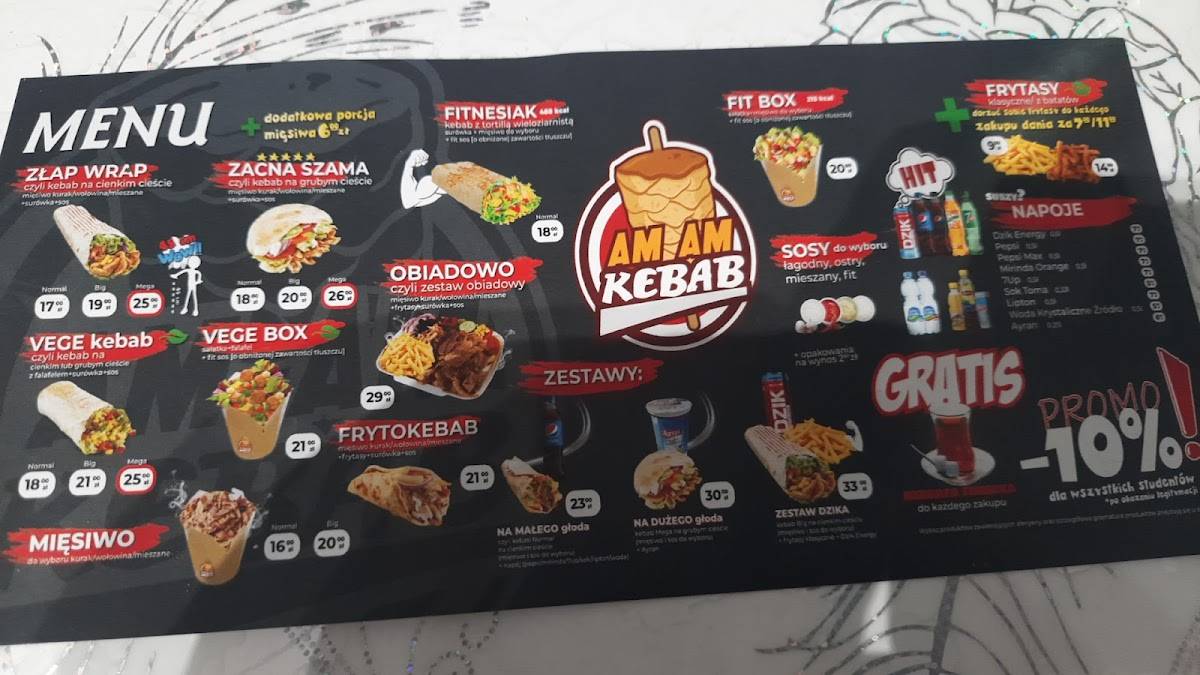 Menu at AM AM Kebab Targówek, Warsaw