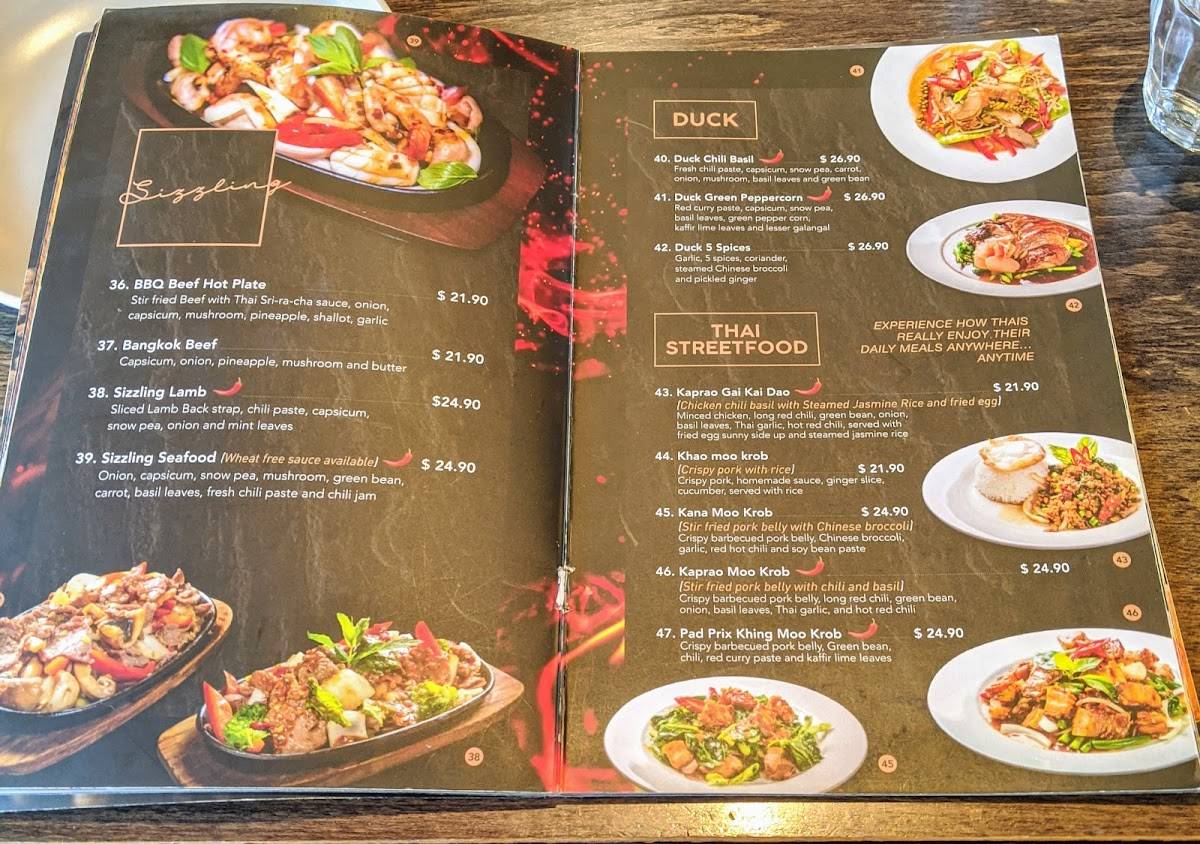 Menu at Absolute Thai charlestown restaurant, Charlestown