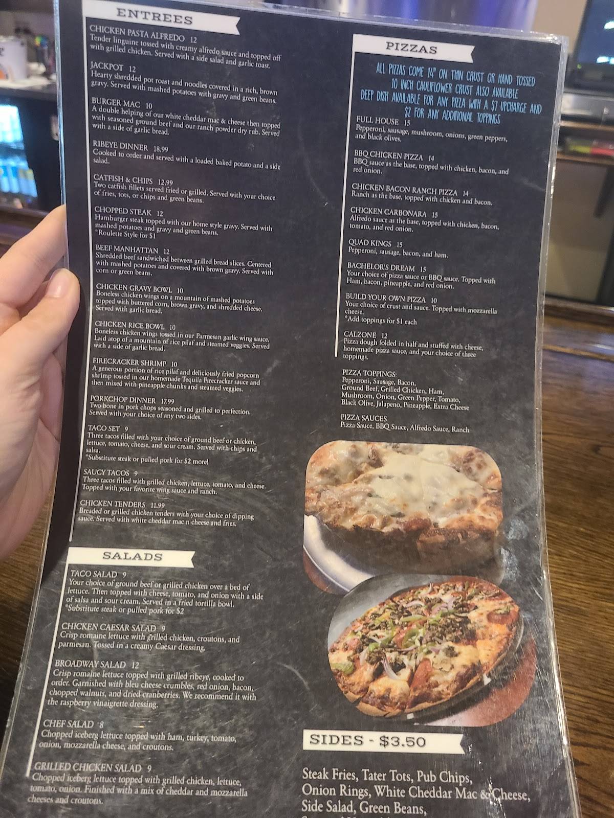Menu at Ace's Pub, Lafayette