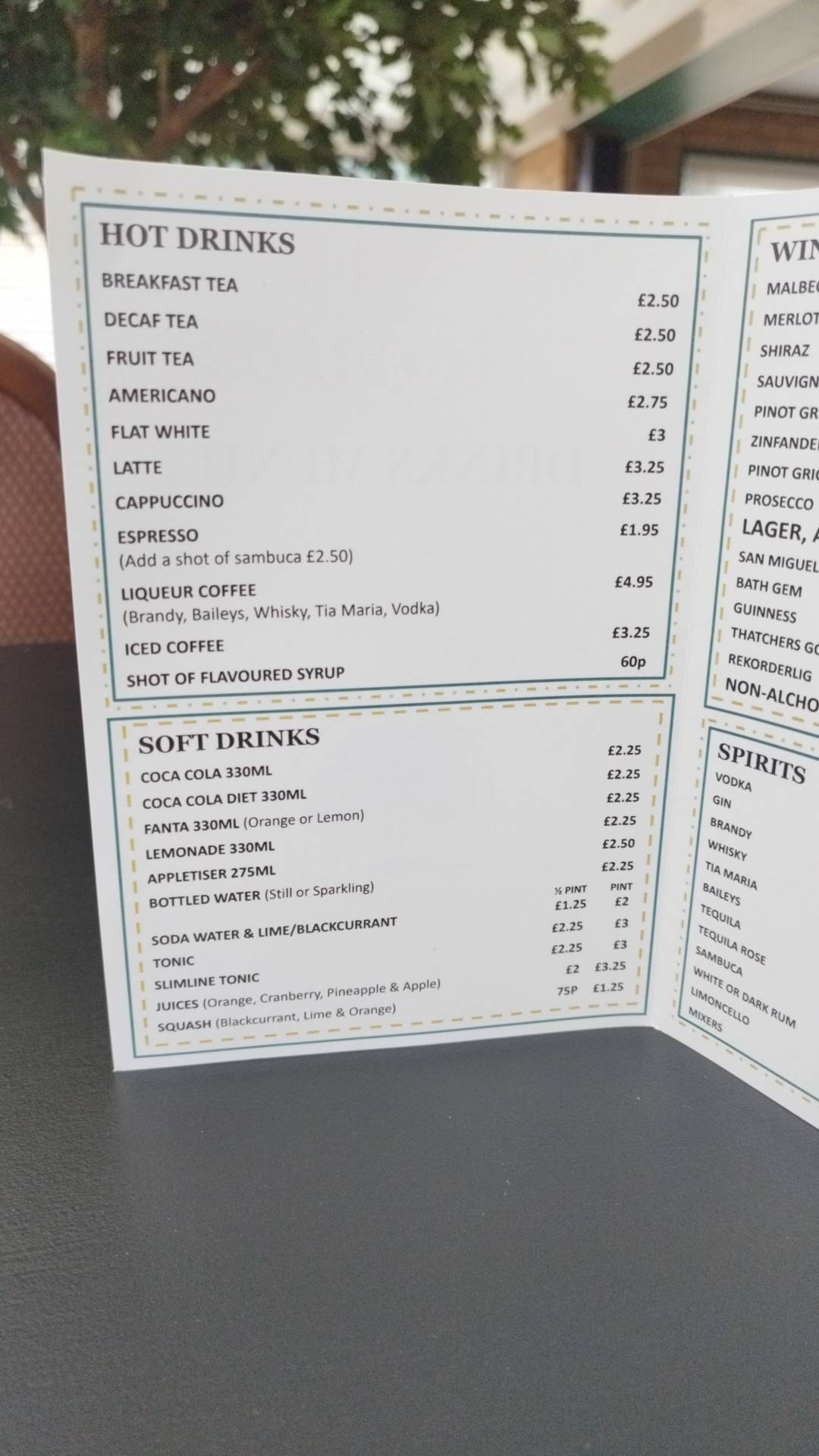 Menu at Acorn Bistro & Restaurant, Bristol