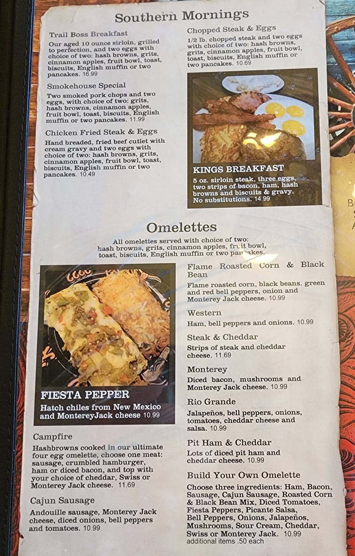 Menu at Prairie Kitchen restaurant, Ada