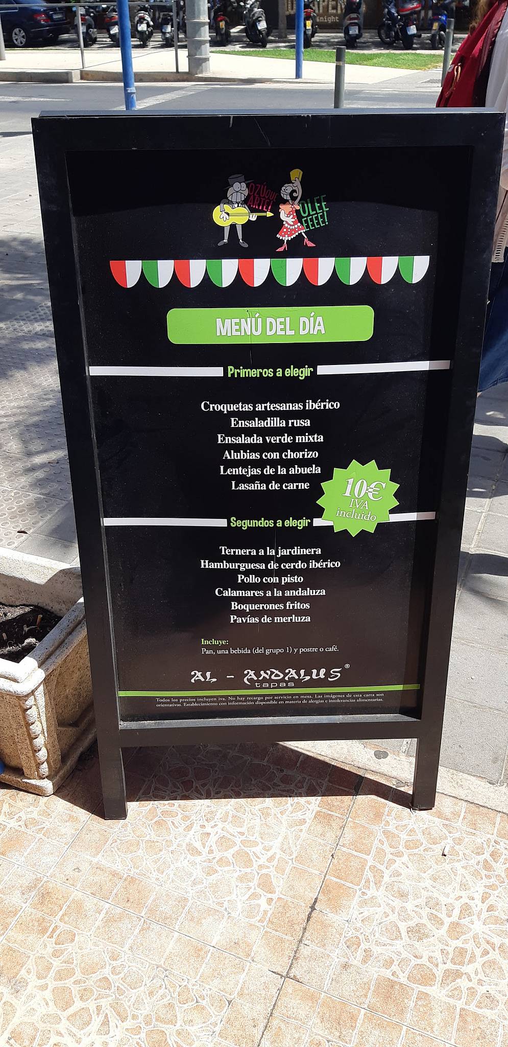 Menu at Al andalus tapas San Juan Playa pub & bar, Alicante, Avinguda ...