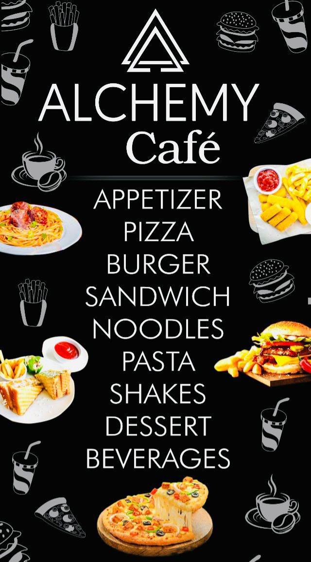 Menu at Alchemy Cafe, Krishnagiri