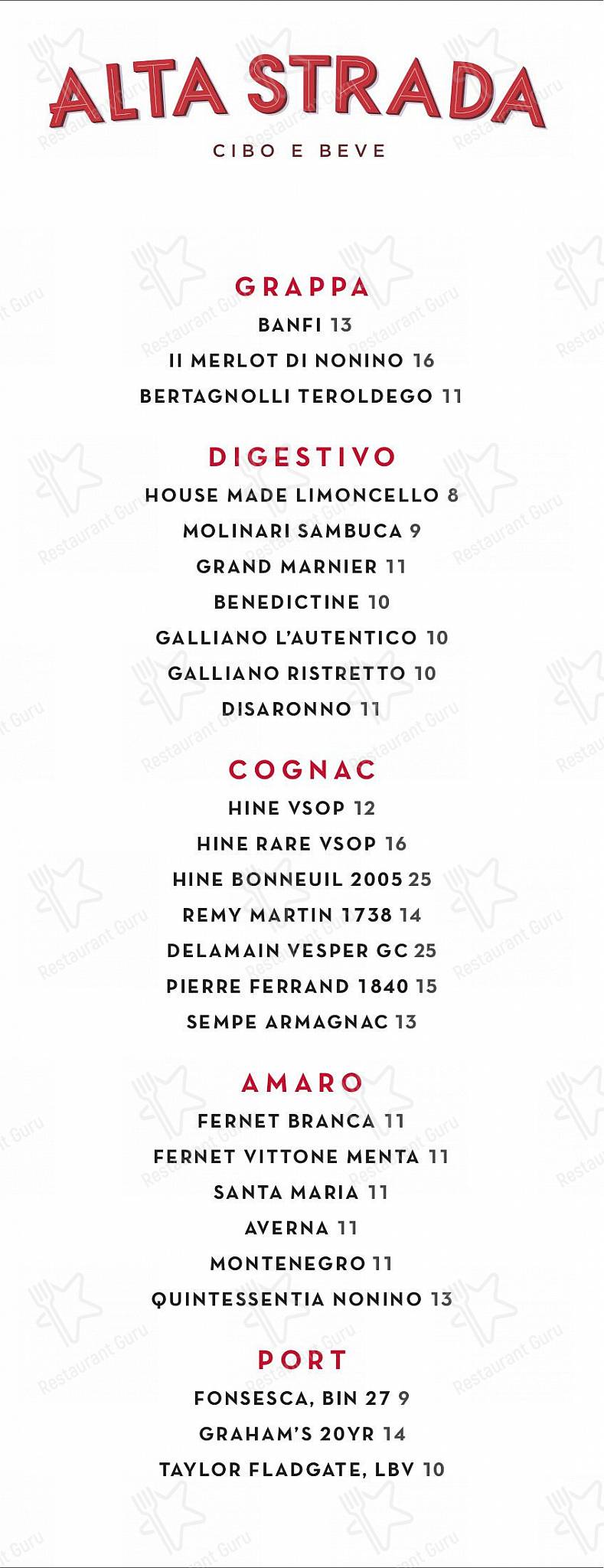 Menu at Alta Strada - Wellesley, MA restaurant, Wellesley, 92 Central St