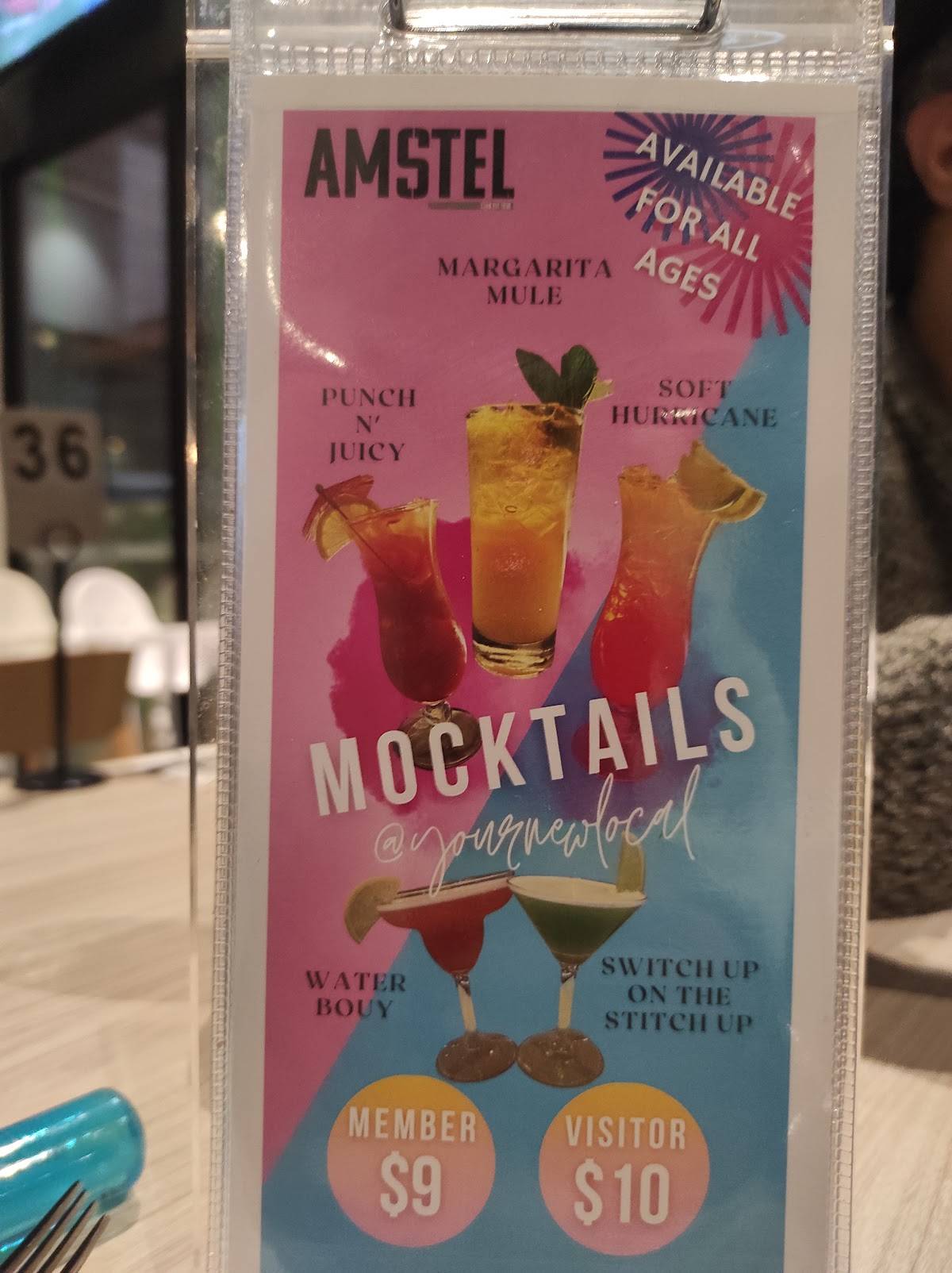 Menu at Amstel Club, Cranbourne