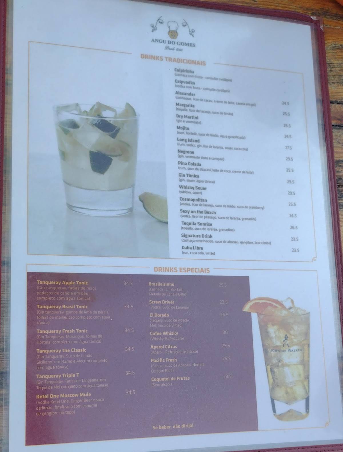 Menu em Angu do Gomes pub & Bar, Rio de Janeiro, R. Sacadura Cabral