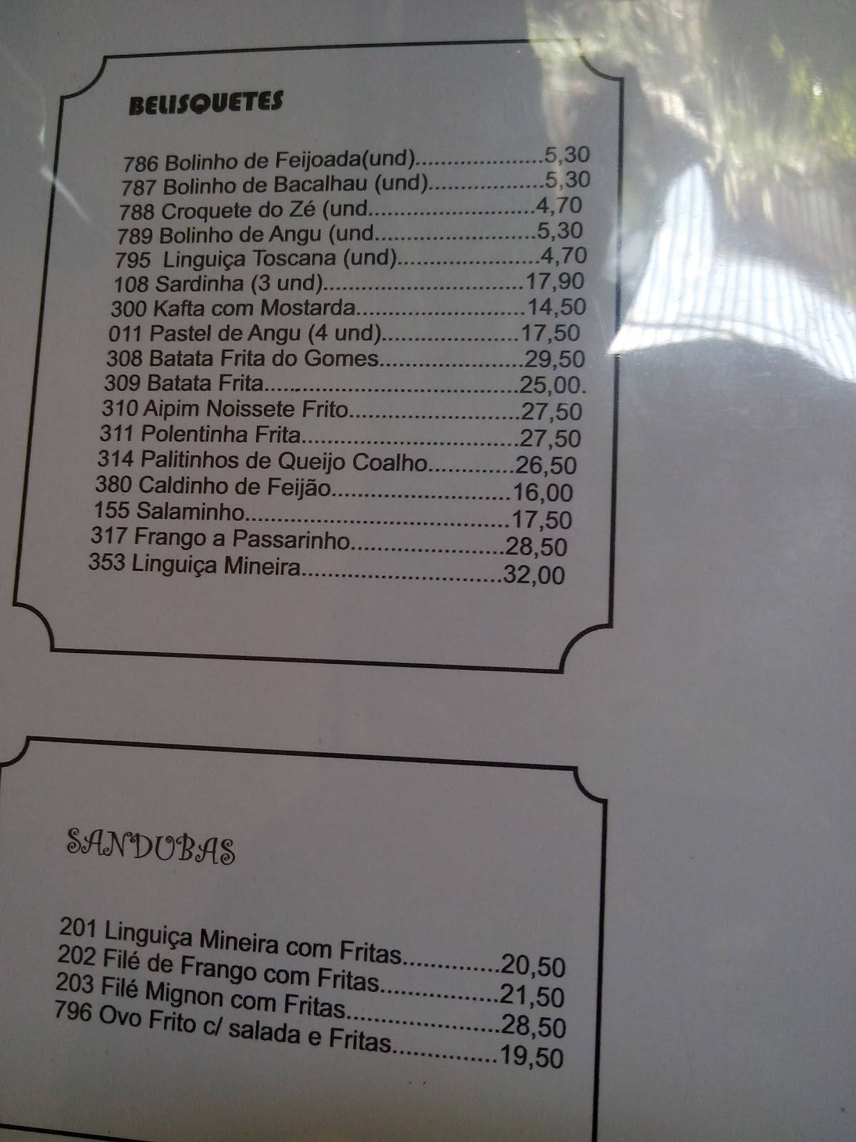 Menu em Angu do Gomes pub & Bar, Rio de Janeiro, R. Sacadura Cabral