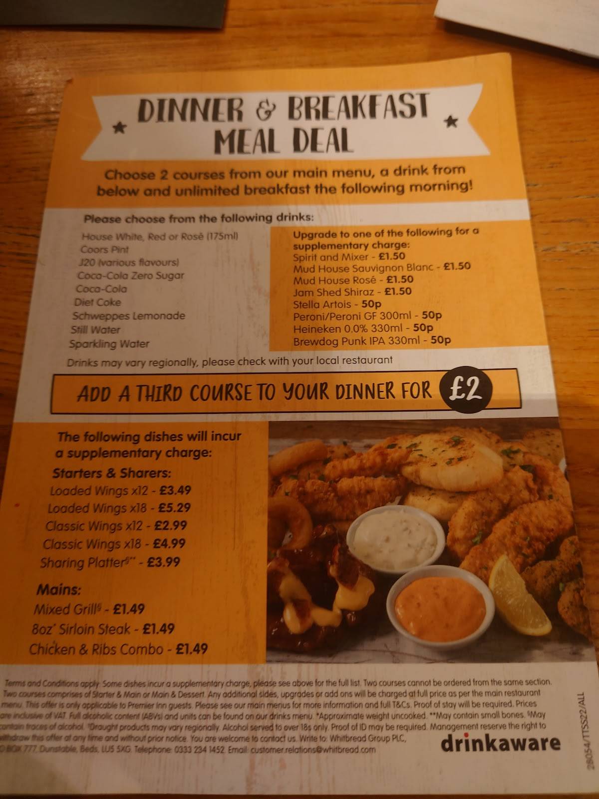 Menu at Ashbridge Inn Table Table restaurant, Cwmbran