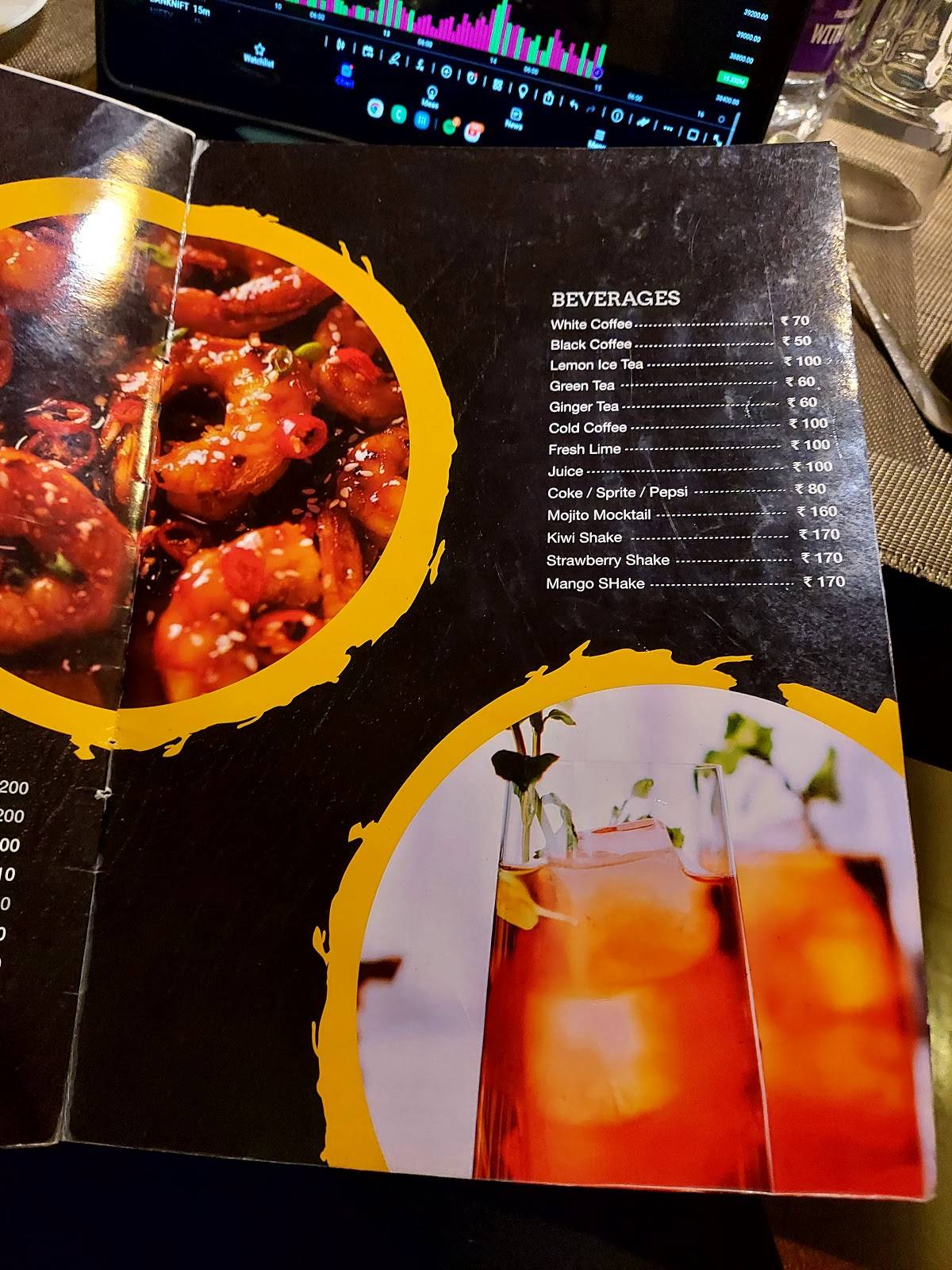 Menu at Asian Bowl, Imphal
