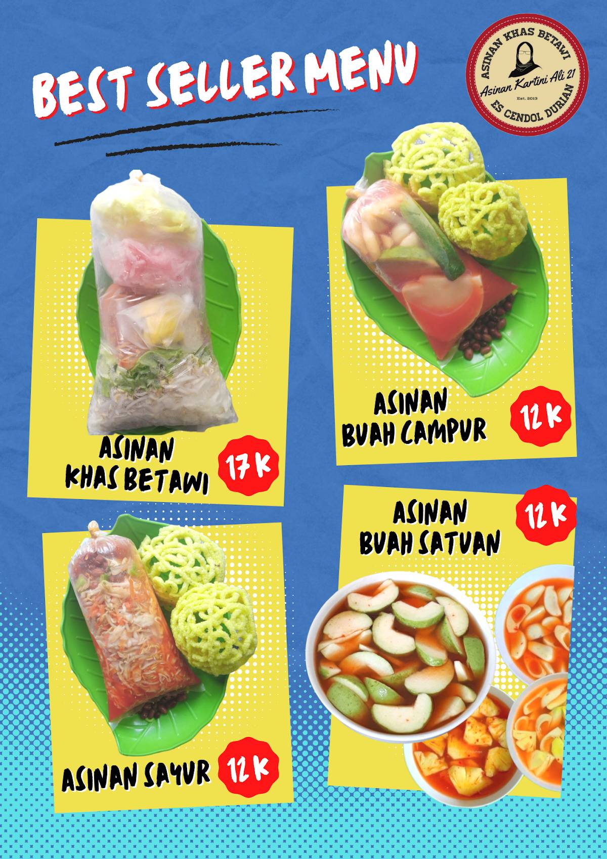 Carta del restaurante Asinan & Es Cendol Kartini Ali 21, South Jakarta